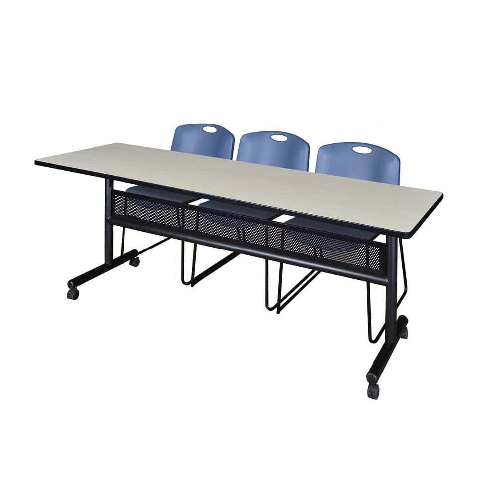 Regency Kobe 84 in x 24 in. Maple Flip-Top Privacy Nesting Table Desk ...