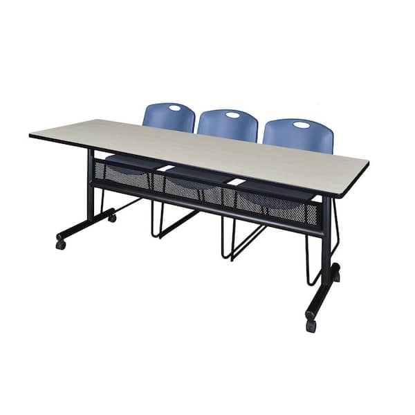 Regency Kobe 84 in x 24 in. Maple Flip-Top Privacy Nesting Table Desk ...