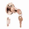 Prime-Line Brass spring-loaded Keyed, Surface Mount Cabinet Lock U ...