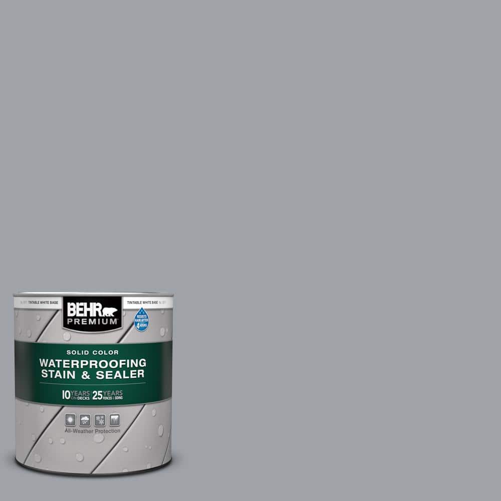 BEHR PREMIUM 1 qt. #N530-4 Power Gray Solid Color Waterproofing ...