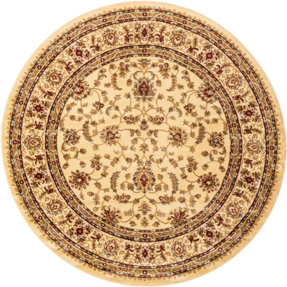 Unique Loom Voyage St. Louis Ivory 6' 0 x 6' 0 Round Rug 3123704 - The ...