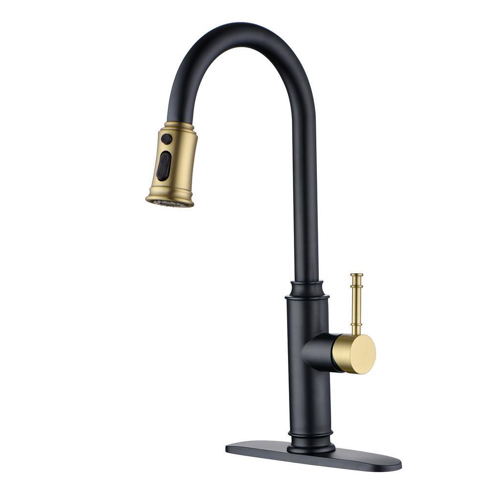 SUMERAIN S6132P-ES Single Handle Pull Down Sprayer Kitchen Faucet with ...