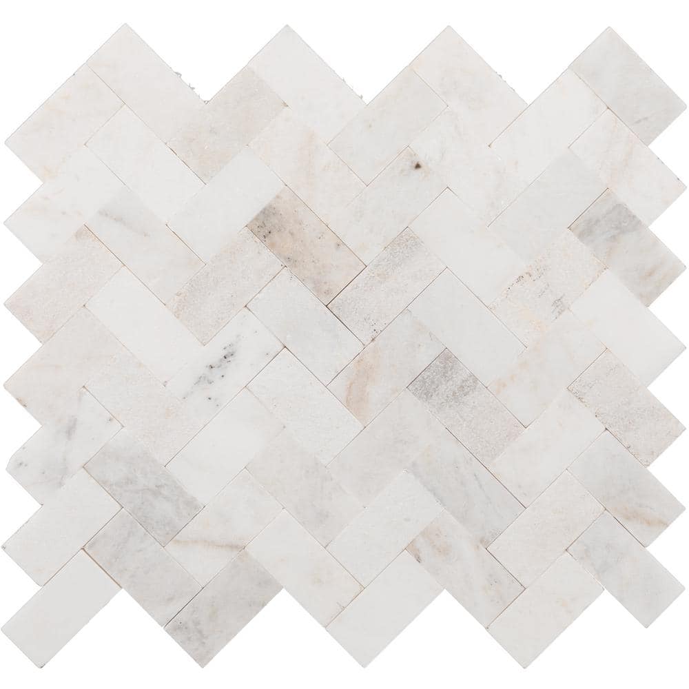 Daltile Xpress Mosaix Groutless Daphne White 11 in. x 12 in. Marble ...