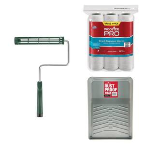 Wooster 4-Piece 9 in. x 3/8 in. Painter's Choice Roller Set 00R9750090 ...