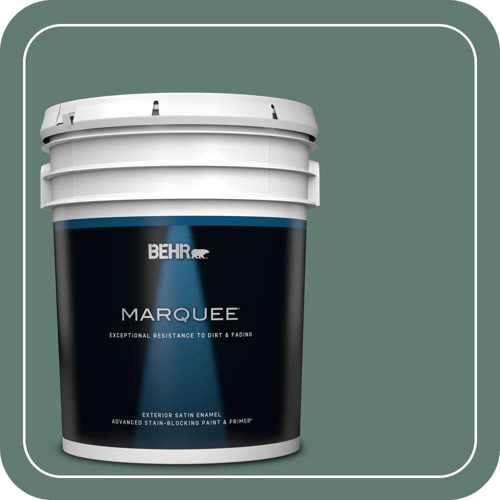 BEHR MARQUEE 5 gal. #S430-6 Forest Edge Satin Enamel Exterior Paint ...
