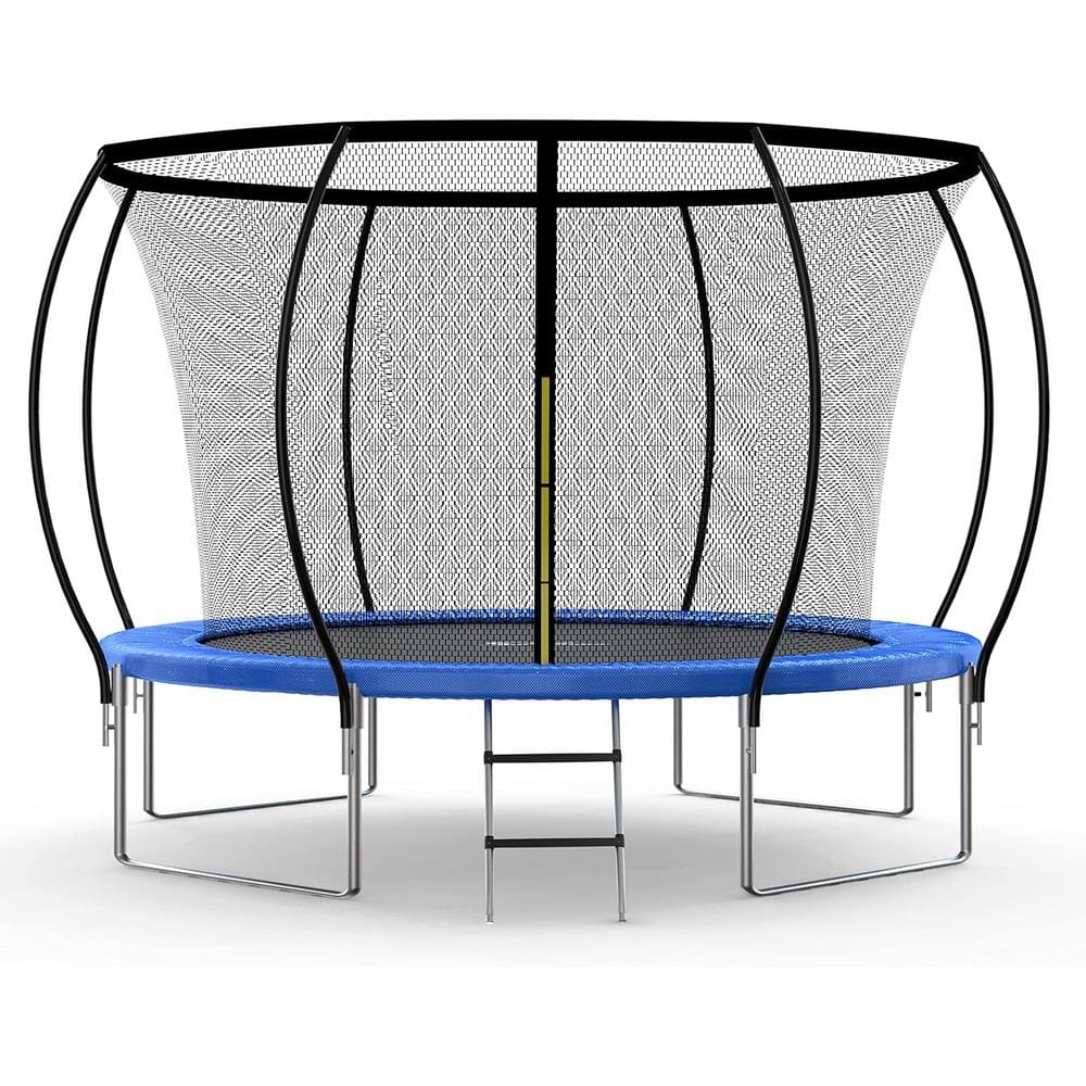 12ft. Outdoor Simple Deluxe Recreational Trampoline with Enclosure Net ...