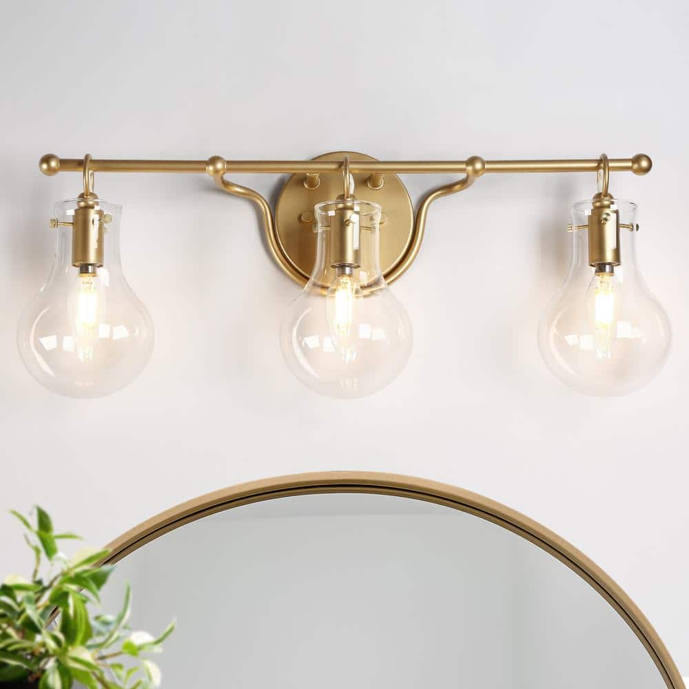 Reviews for LNC Modern 22 in. 3-Light Gold Bathroom Vanity Light with ...