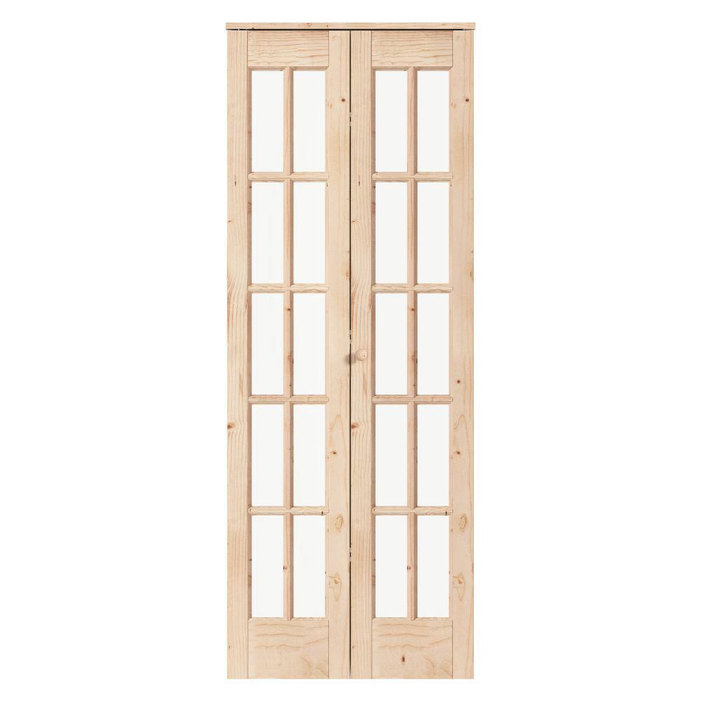 easelife 32 in. x 80 in. Pre Assembled Clear Glass Solid Core Brown ...