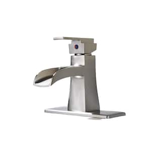 BWE Waterfall Single Handle Single Hole Modern Bathroom Faucet Bathroom ...