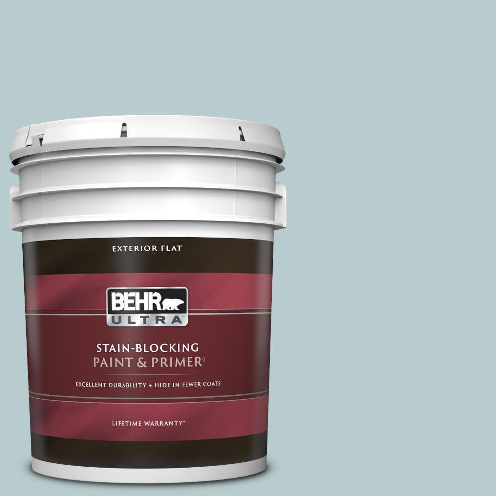 BEHR ULTRA 5 gal. #MQ3-54 Dayflower Flat Exterior Paint & Primer 485005 ...