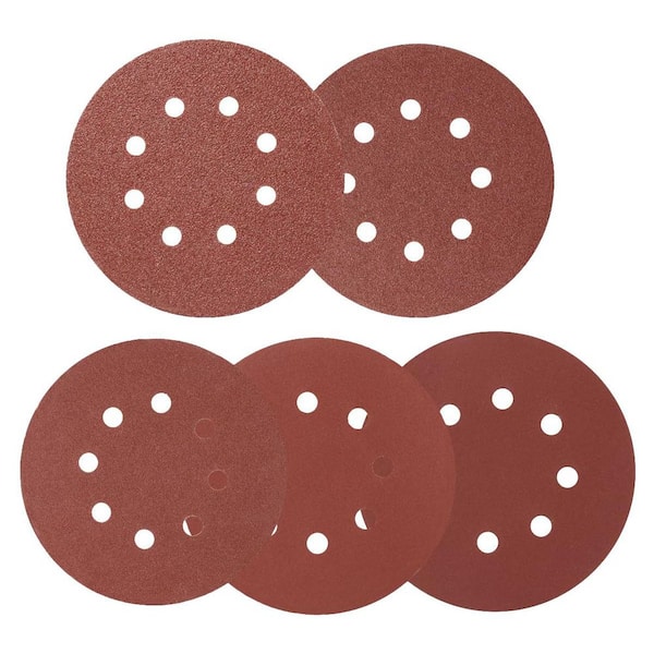 5 Inch Aluminum Oxide Sanding Discs Hook and Loop with 8 Holes for ...