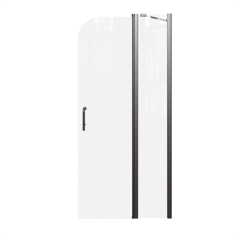 JimsMaison 34 in. W x 72 in. H Semi Frameless Pivot Shower Door in ...
