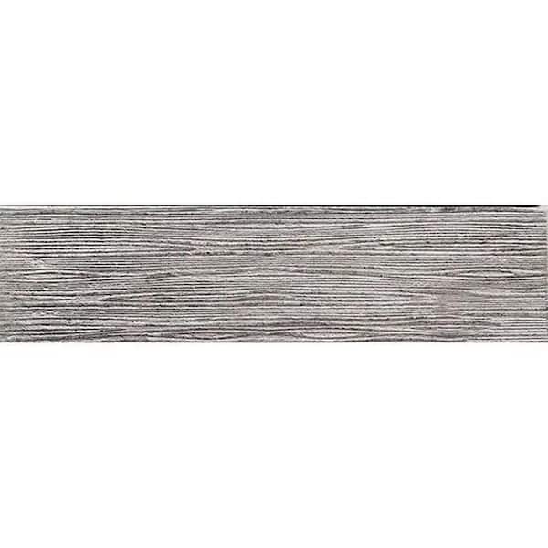 Apollo Tile Artisana 3 x 6 in. Wooden Grey Textured Etched Linear Wave ...
