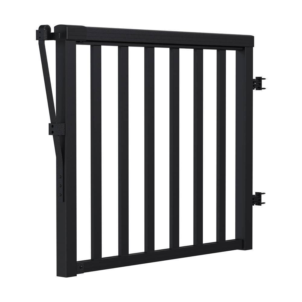 PEAK Aluminum Railing 36 in. H x 40 in. W Matte Black Aluminum Deck ...