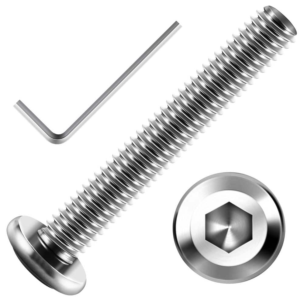 MYWISH M6 x 40 mm Silver Hex Button Head Socket Cap Screws (30-Piece ...