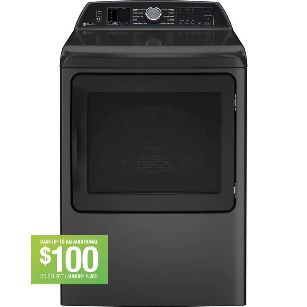 GE Profile 7.4 cu. ft. Smart Electric Dryer in Diamond Gray with Steam ...