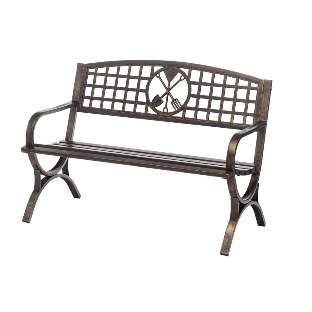 Evergreen Enterprises 45 in. Garden Metal Bench, Garden Tools PHA244 ...