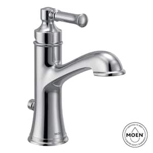 MOEN Eva Single Hole Single-Handle High-Arc Bathroom Faucet in Chrome ...
