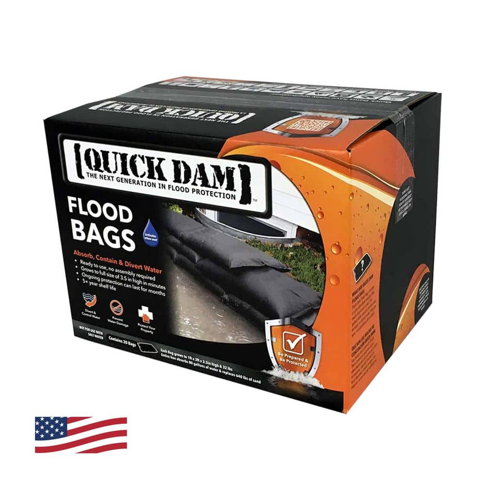 Quick Dam Water Activated 1 ft. x 2 ft. Flood Bags (20-Pack) QD1224-20 ...
