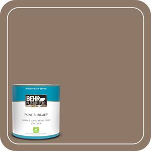 BEHR PREMIUM PLUS 8 oz. #PPU5-05 Coconut Shell Flat Interior/Exterior ...
