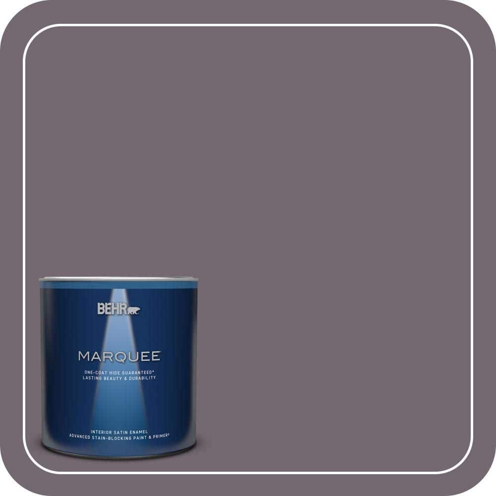 BEHR MARQUEE 1 qt. #MQ1-33 Sultry Smoke One-Coat Hide Satin Enamel ...