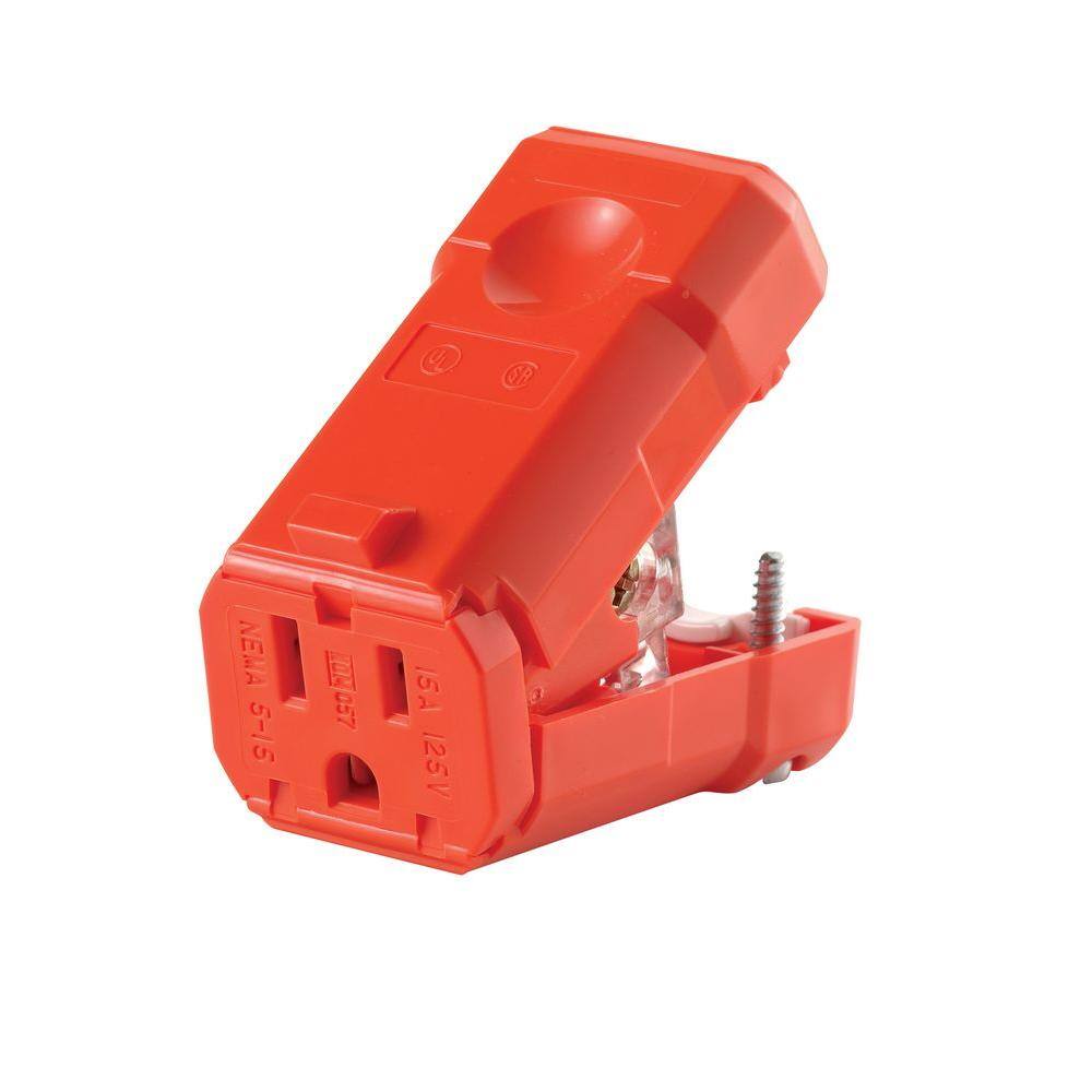 Leviton 15 Amp Python Straight Blade Connector, Orange 5259-BVO R52 ...