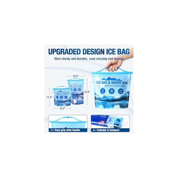 4 Pack Reusable Ice Bags for Cooler 2. 5lb 5lb Ice Cube Bags, Long ...