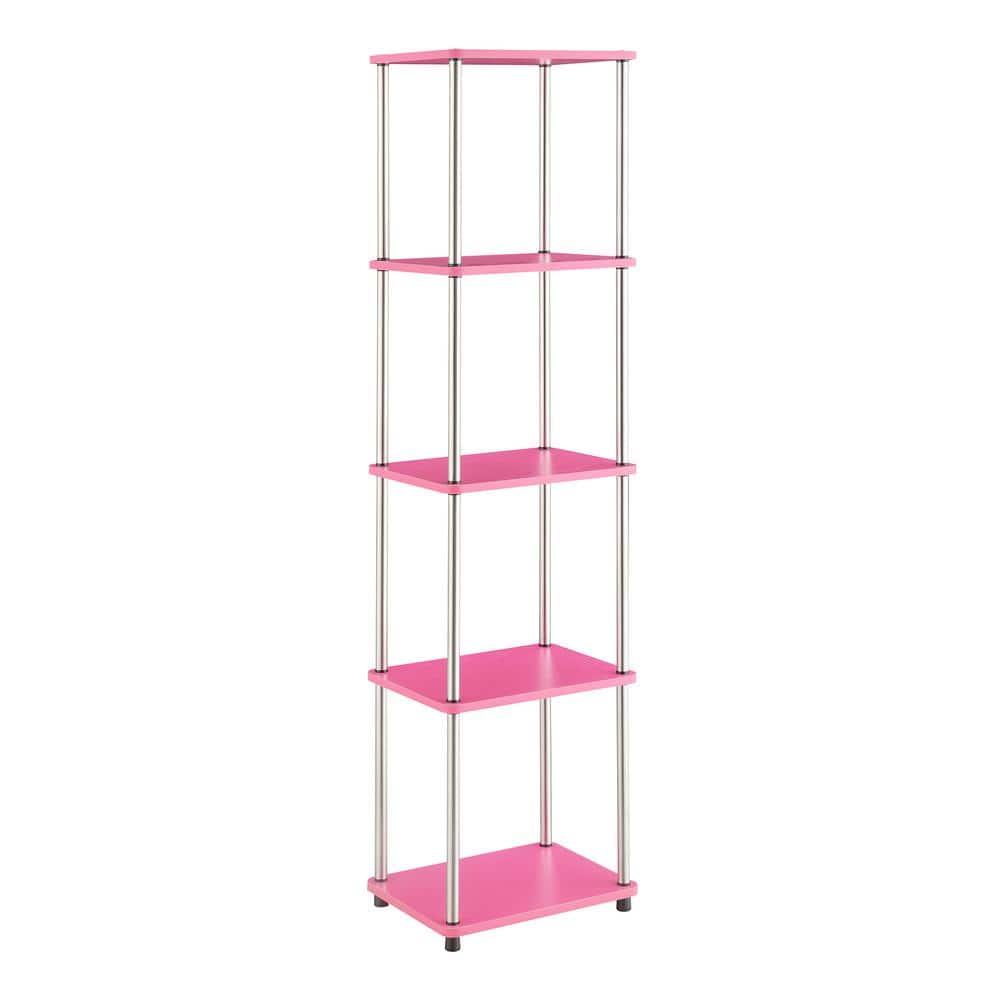 Convenience Concepts Designs2Go 15.75 in. W Pink/Chrome Particle Board ...