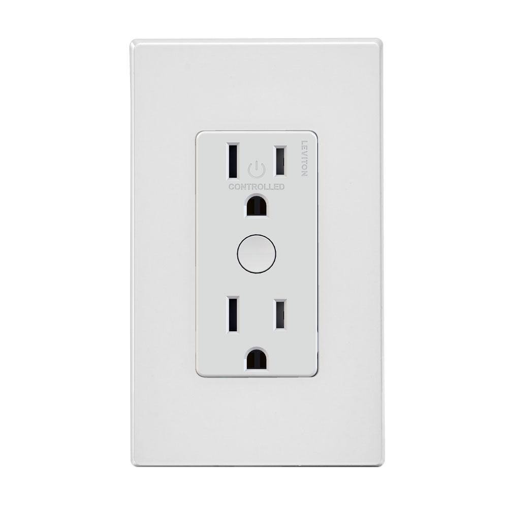 Leviton Decora Smart Tamper-Resistant Duplex Outlet with Z-Wave ...