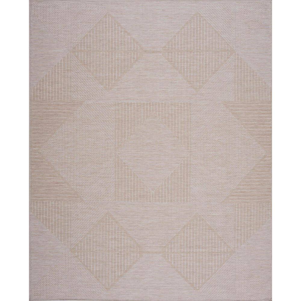 Tayse Rugs Bailey Beige 5 ft. x 7 ft. Transitional Geometric Flat Weave ...