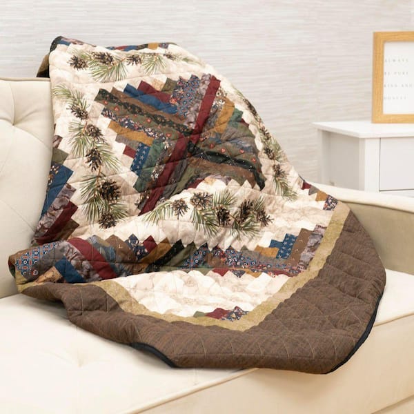 DONNA SHARP Whitley Brown and Cream Polyester Throw Blanket 89510 - The ...