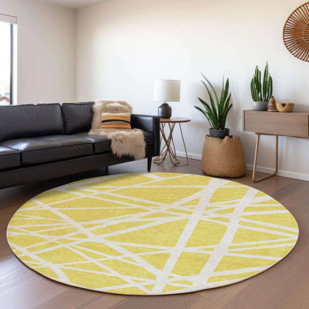 Addison Rugs Mayfield Premium Machine Washable Abstract AMF1040 Yellow ...