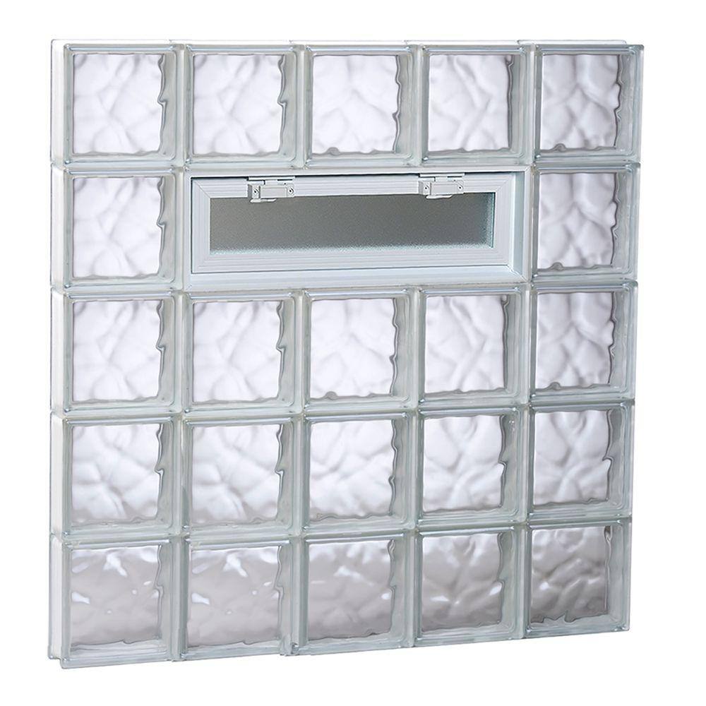 Clearly Secure 38.75 in. x 38.75 in. x 3.125 in. Frameless Wave Pattern ...