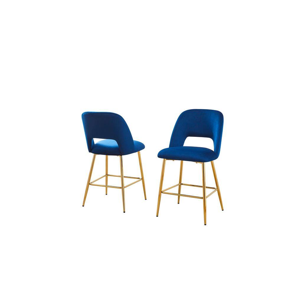 Best Quality Furniture Xavi 24 in. Navy Blue High Back Metal Frame ...