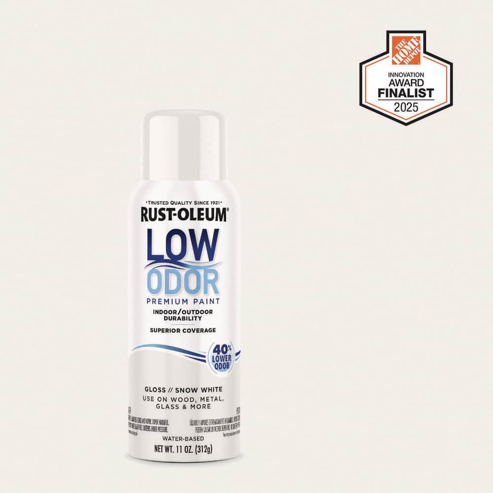 Rust-Oleum Low Odor 11 oz. Gloss Snow White Low Odor Water-Based Spray ...