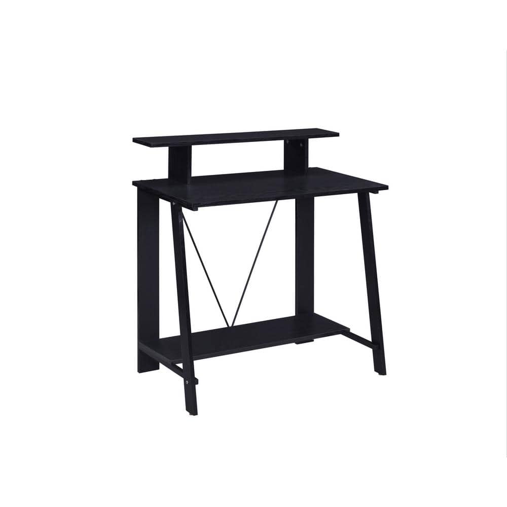 HomeRoots 32 in. Rectangular Black Manufactured Wood Writing Desk ...