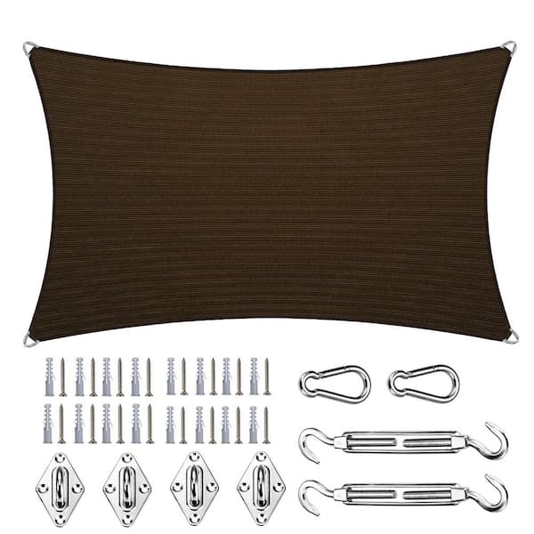 ROYAL SHADE 8 ft. x 12 ft. Rectangle Pro Ring Sun Shade Sail with ...