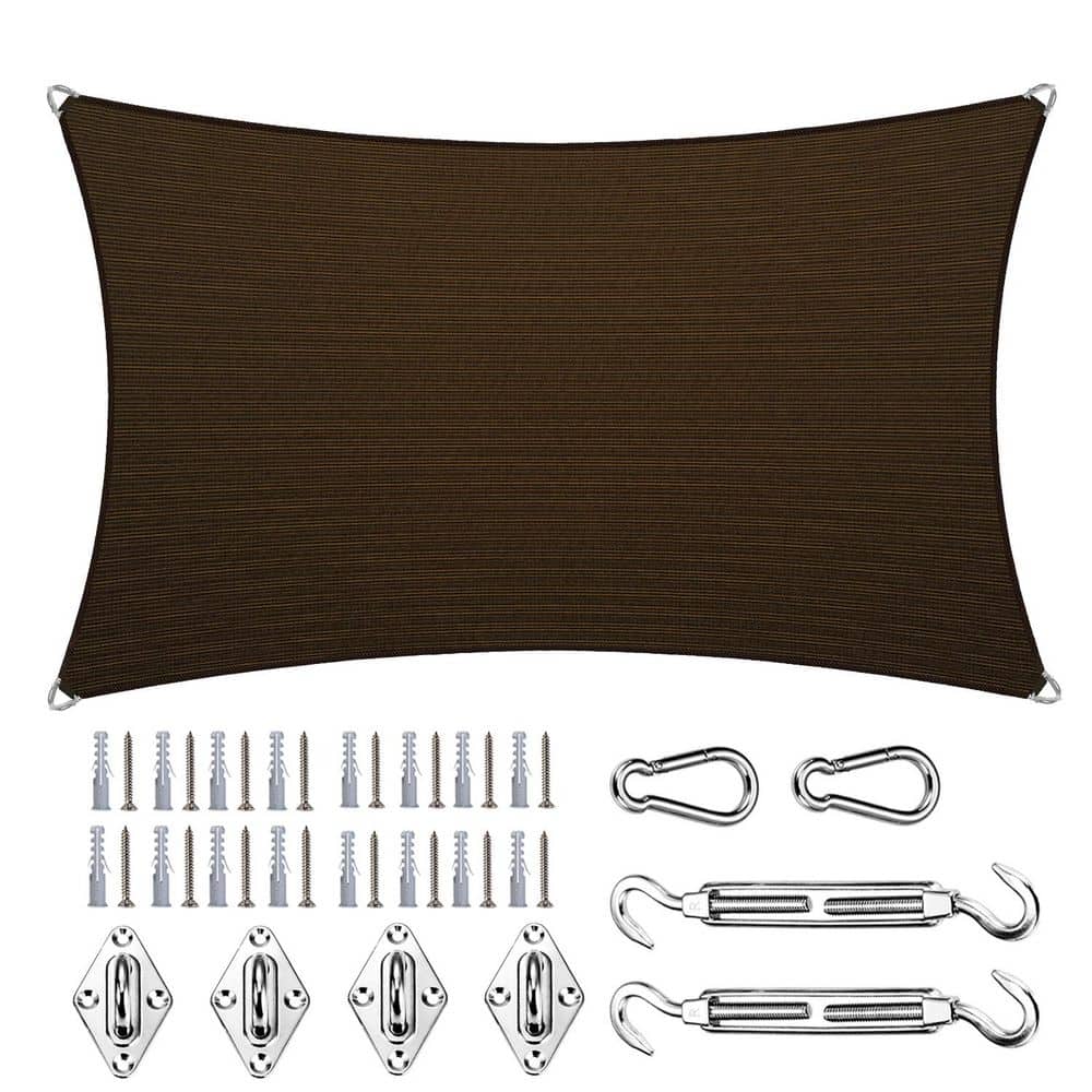 ROYAL SHADE 12 ft. x 16 ft. Rectangle Pro Ring Sun Shade Sail with ...