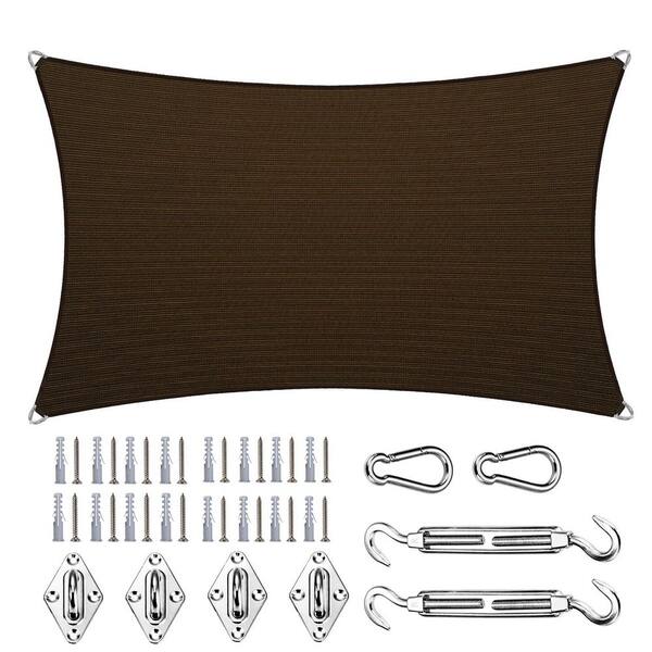 ROYAL SHADE 20 ft. x 22 ft. Rectangle Pro Ring Sun Shade Sail with ...