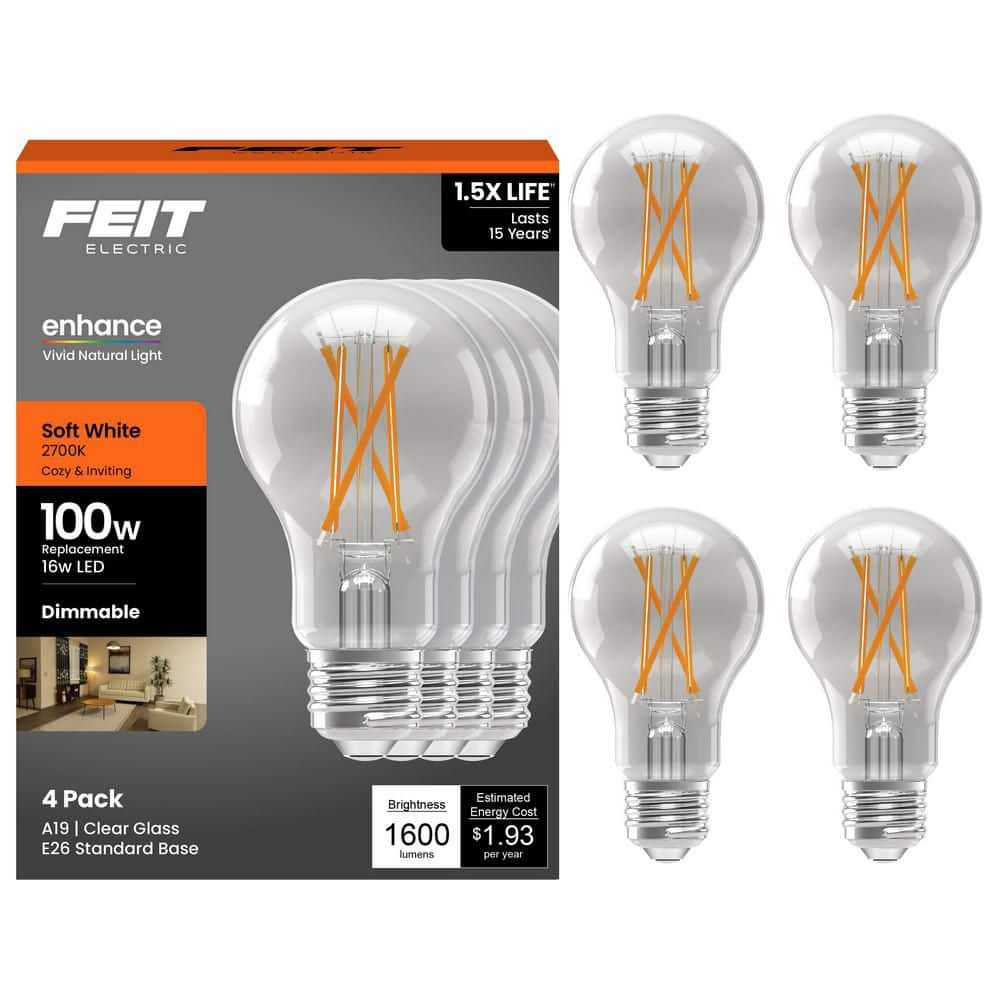 Feit Electric 100-Watt Equivalent A-style A19 Dimmable CEC Title 20 90 ...