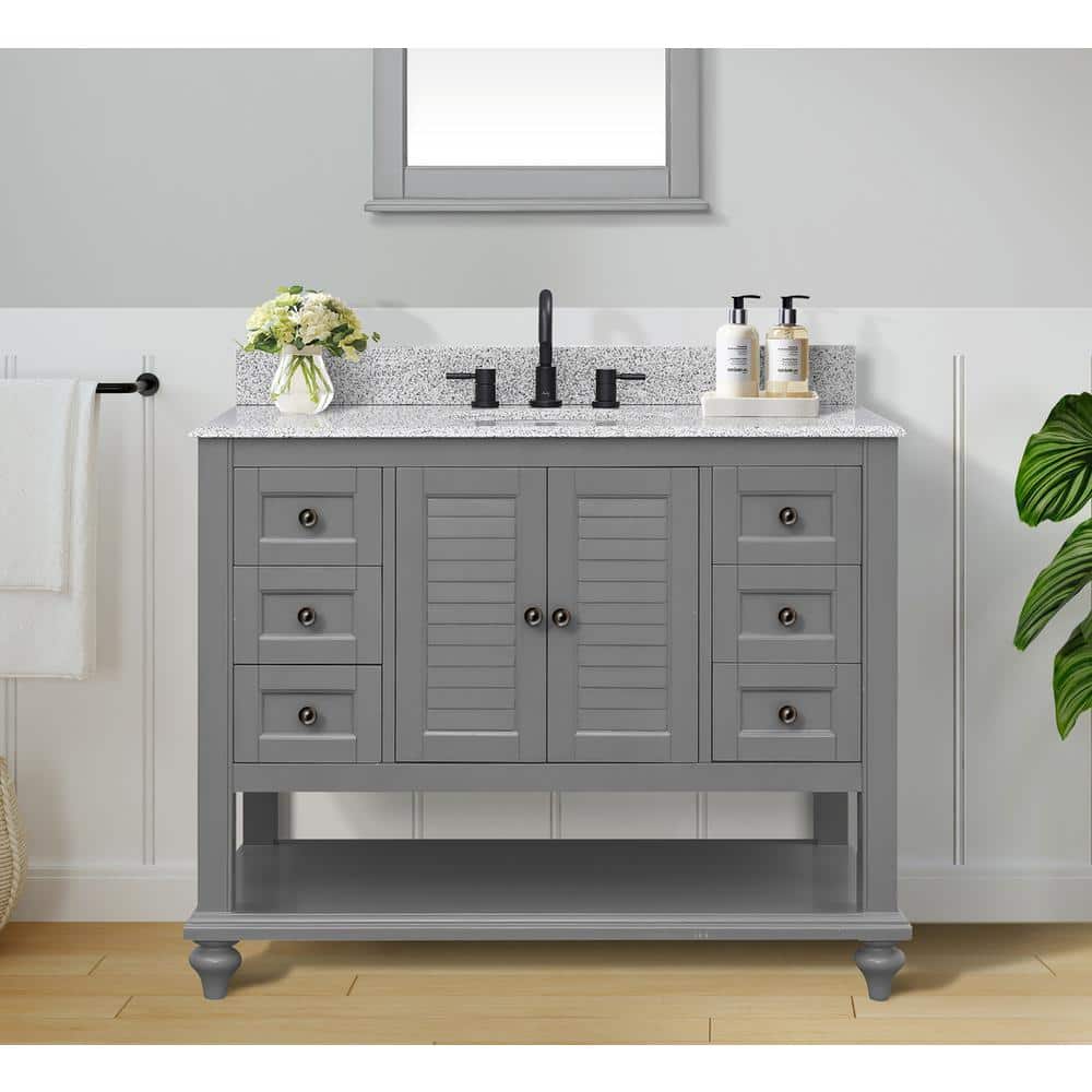 Home Decorators Collection Hamilton 43 in. Single Sink Gray Bath Vanity ...