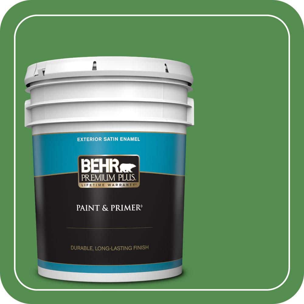 BEHR PREMIUM PLUS 5 gal. #M390-6 Belfast Satin Enamel Exterior Paint ...