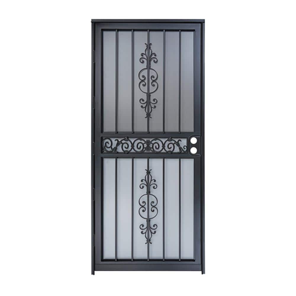 Grisham 36 in. x 80 in. 405 Series Black Strike Security Door 40521 ...