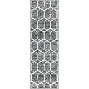 Unique Loom Matrix Trellis Tile Gray 9 ft. x 12 ft. Area Rug 3148916 ...