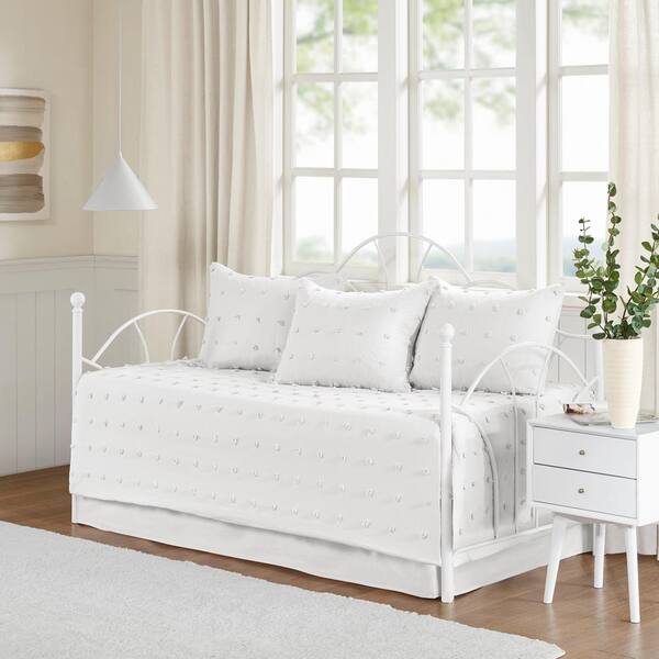 Urban Habitat Maize 5-Piece Ivory Daybed Cotton Jacquard Daybed Set ...