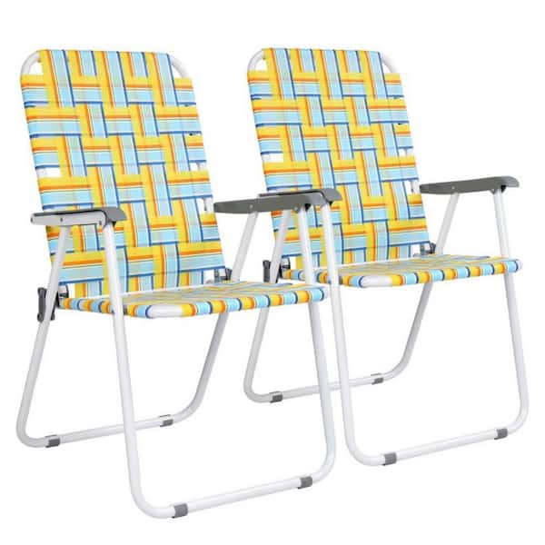 Yellow Metal Folding Beach Chair L0B3QX7RHR - The Home Depot