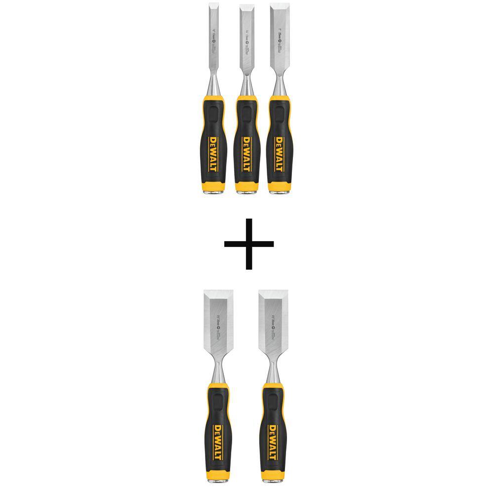 DEWALT Wood Chisel Set (3-Piece) and (2) 1-1/2 in. Wood Chisels ...