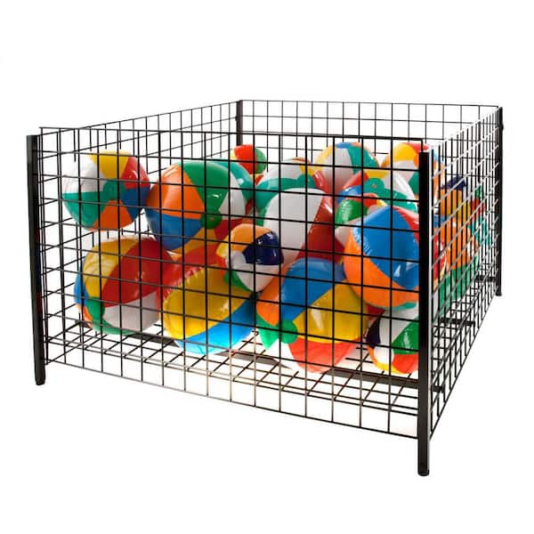 Econoco 32 in. H x 48 in. W x 48 in. D Black Metal Cube Storage Bin ...