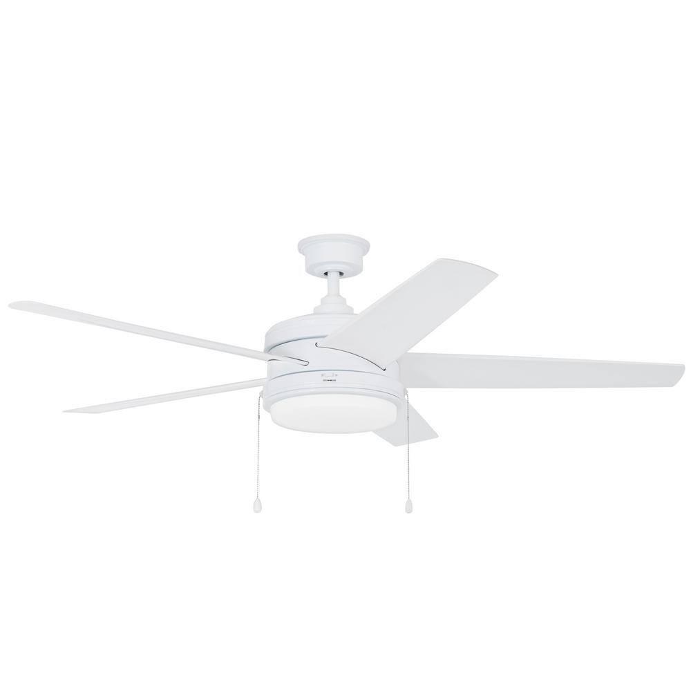 Home Decorators Collection Portwood 60 in. LED Outdoor White Ceiling Fan