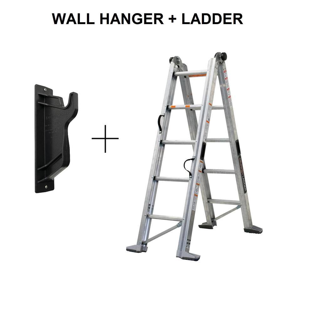 MURPHY LADDER 11 ft. H 14 ft. Reach Aluminum Fully Compactable Multi ...